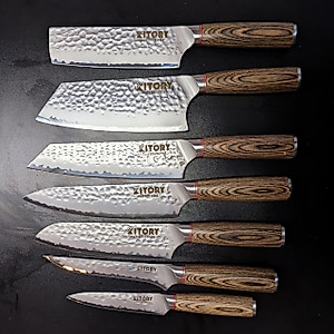 Kitory Meat Cleaver Heavy Duty Axes Shape Super heavy and thick Bone Breaker Professional Butcher’s Knife Traditional Forged Cleaver Kitchen Knife for Slicing Meat/Cutting Bone -K1