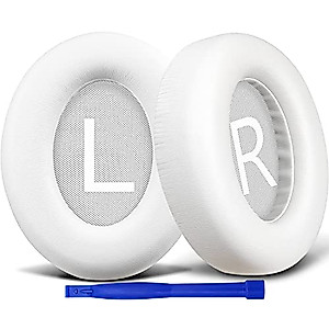 SOULWIT Replacement Earpads for Bose 700 (NC700) Wireless Headphones, Ear Pads Cushions with Softer Leather, High-Density Noise Cancelling Foam, Added Thickness - White