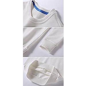 PTPUKE Unisex Kids Cotton Crewneck Long Sleeve Thin Sweatshirt 1-8Years T-Shirts White