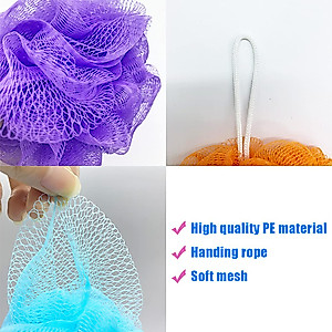 10 Pack Bath Loofah Sponges,Mesh Shower Pouf Balls,Exfoliating Scrubber for Kids Women Men Body Wash,Random Color