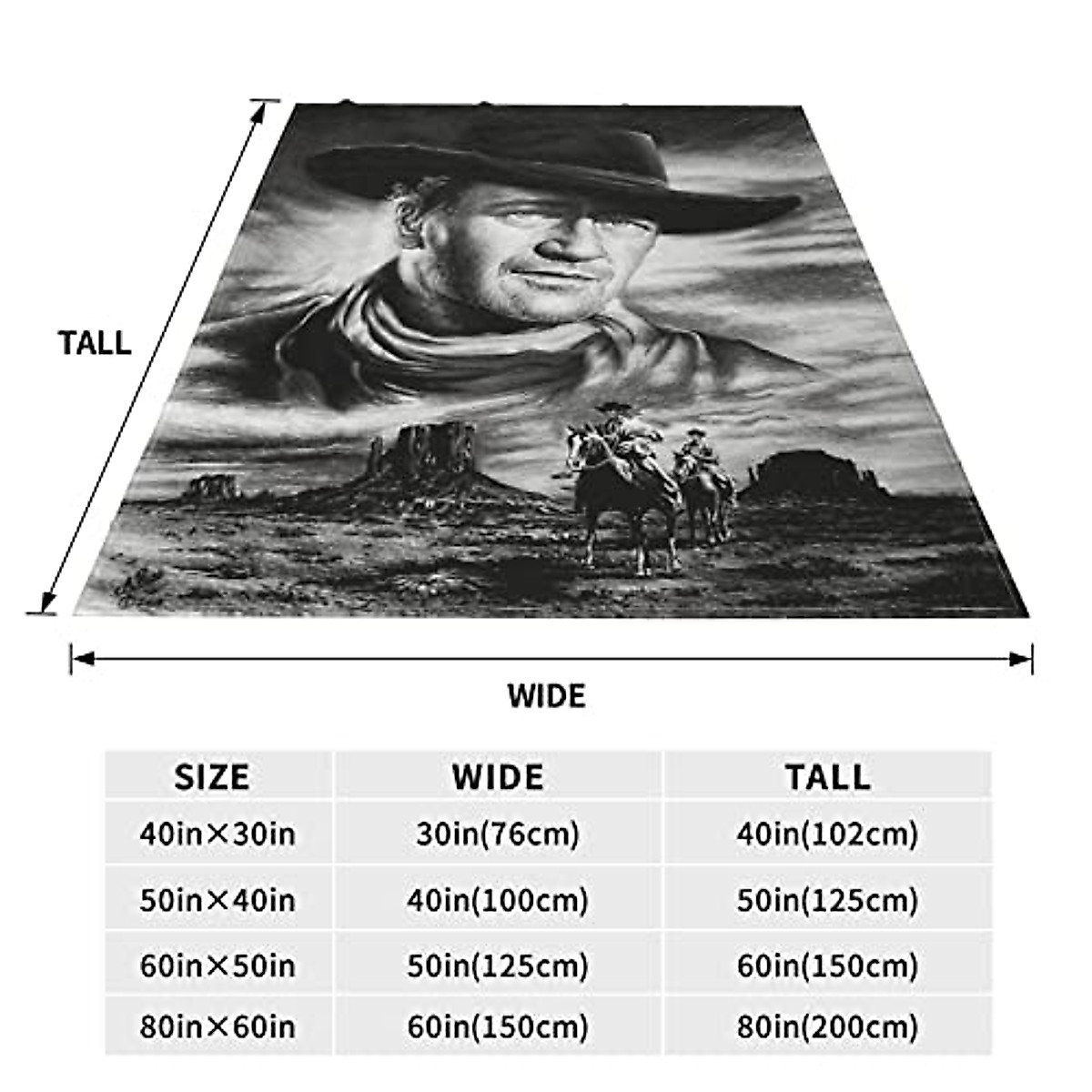 American Legend John-Wayne Throw Blanket 50"X40" Ultra-Soft Anti-Pilling Flannel for Living,Couch,Chair,Sofa,Room Or Bed to Be Gift