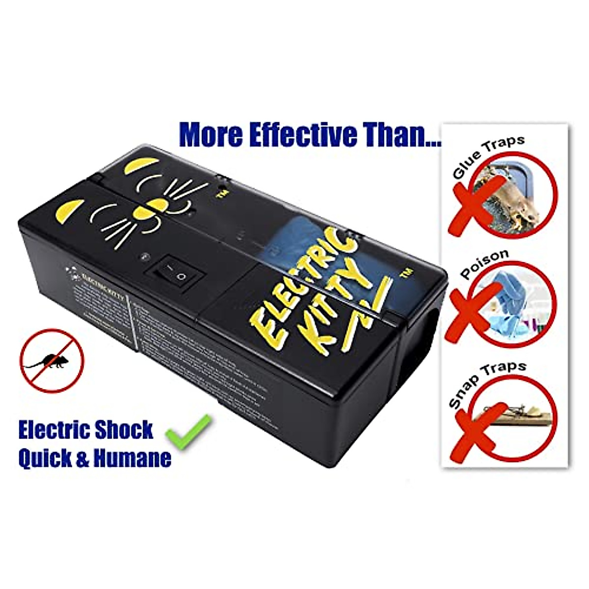 Electric Kitty Electronic Mouse Trap Indoor Outdoor Zapper Traps Mice Rodent Eliminator