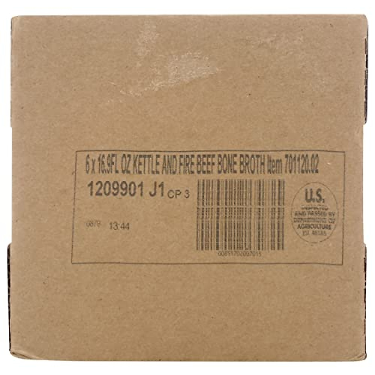 Kettle & Fire Beef Bone Broth, 100% Grass-Fed, Whole30, Gluten Free, 16.9 Oz (Pack of 6)