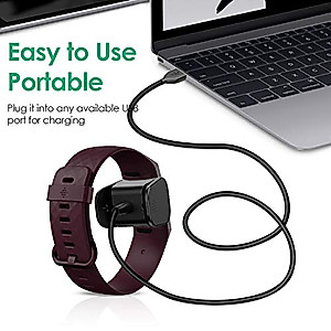 NANW Charger Cable Compatible with Fitbit Charge 4, 2-Pack 3.3Ft USB Charging Cable Cord Clip Dock Accessories Adapter for Charge 4 Smartwatch