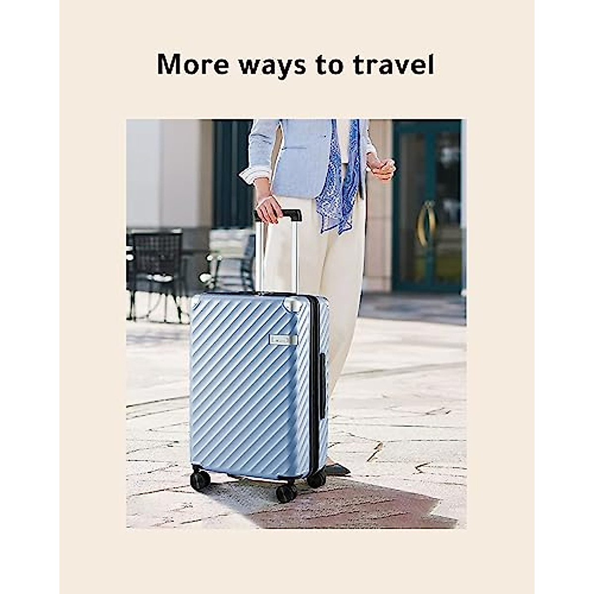 LUGGEX PC 24 Inch Luggage with Spinner Wheels - Hardside Expandable Medium Checked Luggage - Aluminum Corner for Hassle-free Travel