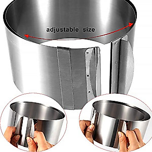 KOHAND 2 Pack 6-12 Inch Cake Ring Mold, Stainless Steel Adjustable Mousse Mould Pan for DIY Baking Pastry Decor