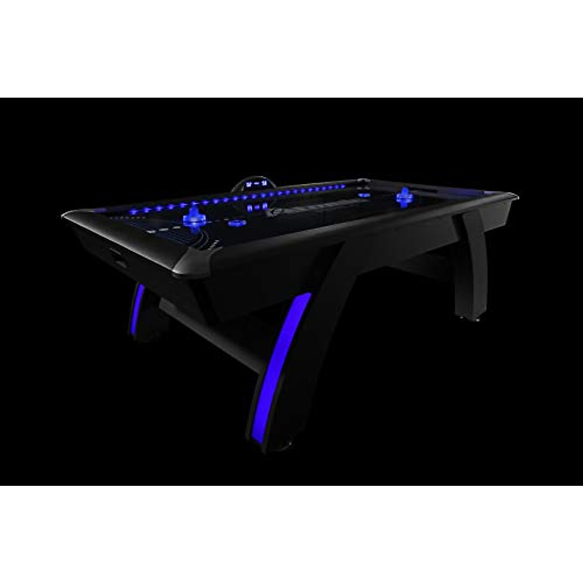 Atomic 90” Indiglo LED Light UP Arcade Air Powered Hockey Table - Includes Light Up Pucks and Pushers, Grey