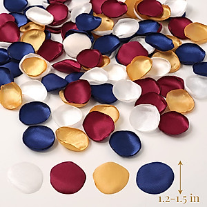 Homemory 400PCS Separated Silk Rose Petals Burgundy Blue Flower Petals for Wedding Flower Girl Basket Aisle Scatter Dinner Table Centerpieces Party Confetti Bridal Shower Romantic Night Decoration