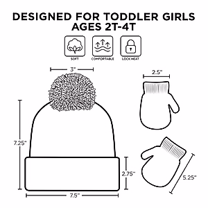 Disney Girls Toddler Winter Hat and Mittens Set Ages 2-4 Or Encanto Hat and Kids Gloves Set for Ages 4-7