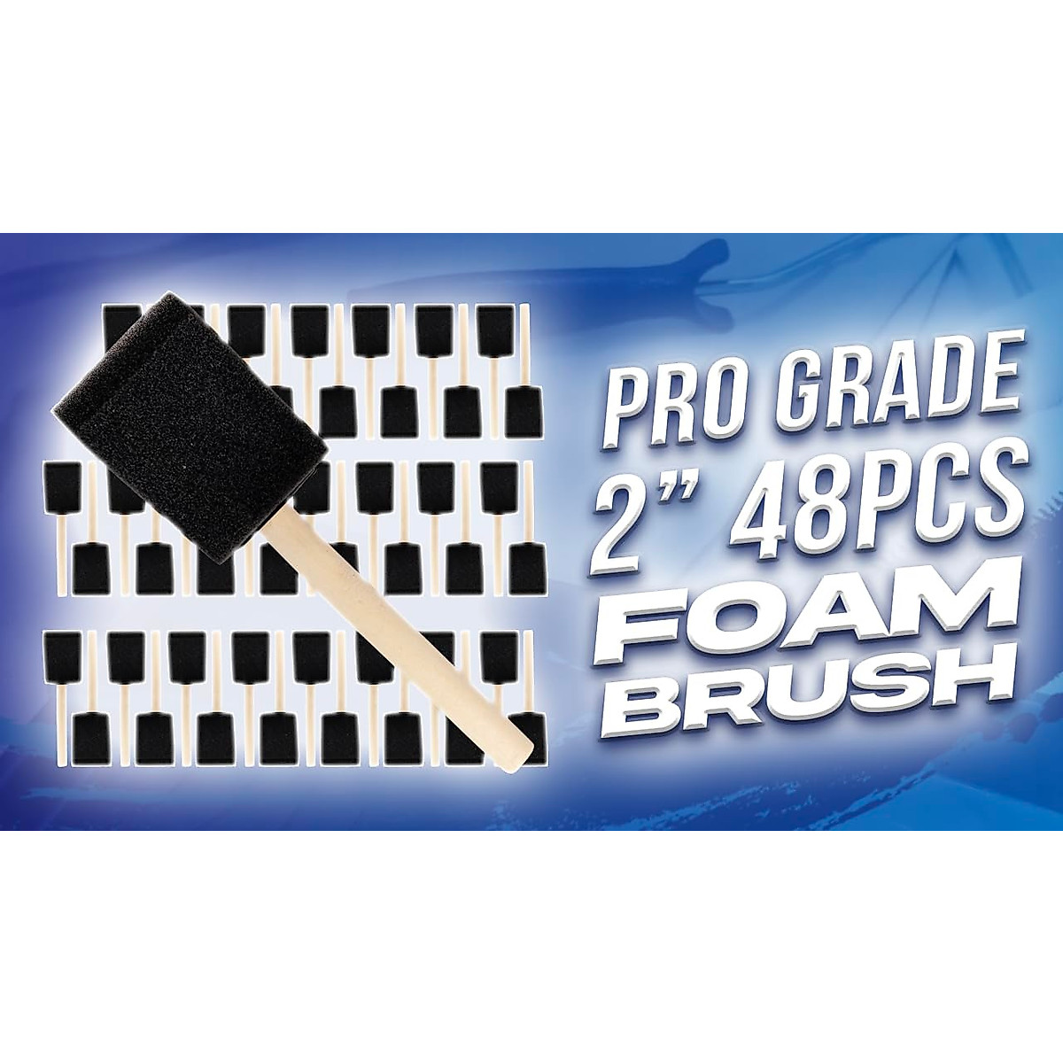 Pro Grade - Foam Brushes - 2 Inch - 48 Piece Poly Foam Brush Set