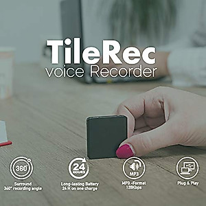 TileRec - Slimmest Voice Activated Recorder with 145 Hours Recording Capacity, MP3 Records, 24 Hours Battery Time, Metal Case – by Atto Digital