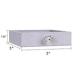 Frebeauty Acrylic Jewelry Box Clear Earring Organizer Storage Boxes,Necklace Hanging with 5 Removable Velvet Drawers Large Jewelry Display Case for Stud Rings Bracelets for Gift,(Grey)