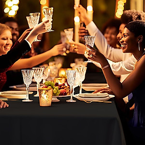 6 Pack Premium Disposable Plastic Tablecloth 54" x 108" Party Table Cloths Disposable for 6 to 8 Foot Tables Indoor or Outdoor Parties Birthdays Weddings Christmas Anniversary Buffet Table (Black)