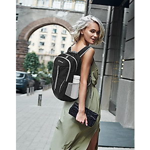 ZOMAKE Ultra Lightweight Packable Backpack 25L - Foldable Hiking Backpacks Water Resistant Small Folding Daypack for Travel(Black)