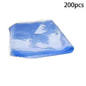 Bettomshin 200Pcs PVC Heat Shrink Wrap Bags,12.6 x 8.67Inch, L x W Shrinkable Wrapping Packaging Bags Light Blue for DIY Gifts Shoes Candle