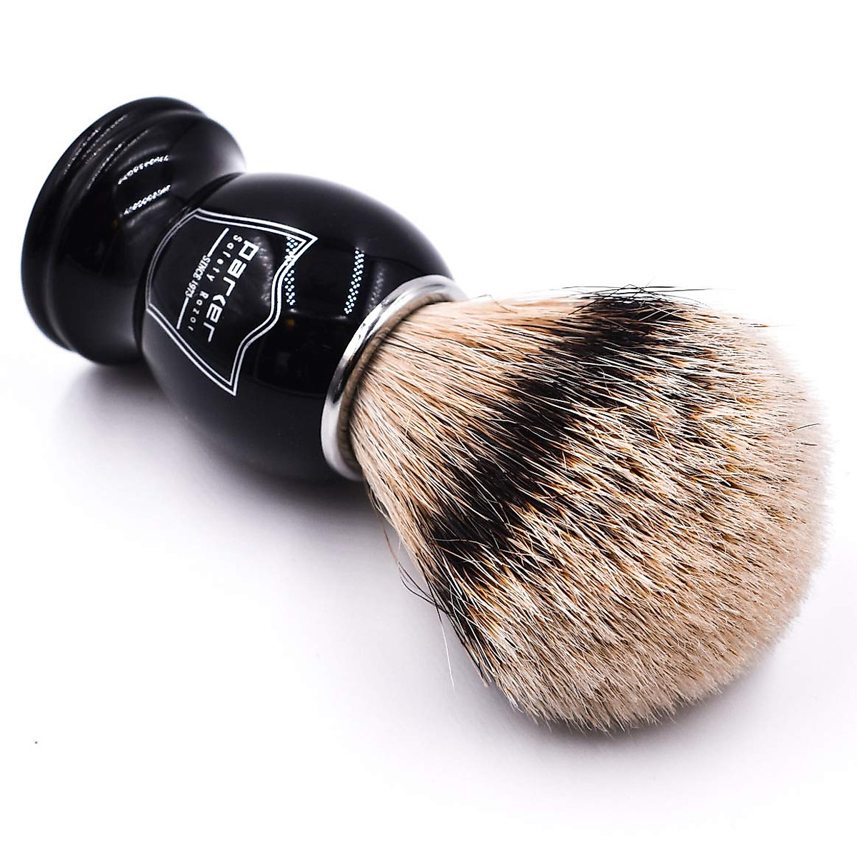 Parker’s 100% Silvertip Badger Bristle Shave Brush – Brush Stand Included (Black Handle)