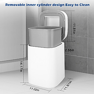 Automatic Trash can 4.6 gallons,Self-sealing&self-changing Smart Garbage can,Motion Sensor activated Rechargeable touchless with lid for Kitchen Bathroom Bedroom,with 6 refill Rings-150 bags