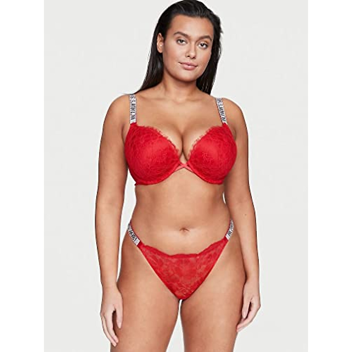 Victoria's Secret Women's Lace Thong Underwear, Women's Panties, Very Sexy Collection, Red (S)