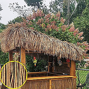 Pealihuy Palm Thatch Tiki Hut Bar Garden Boat Blinds Grass Thatch Roof Decoration Tiki Hut Grass Roof Umbrella Cover Mini Bar Roof and Patio Sunshade,5 PCS