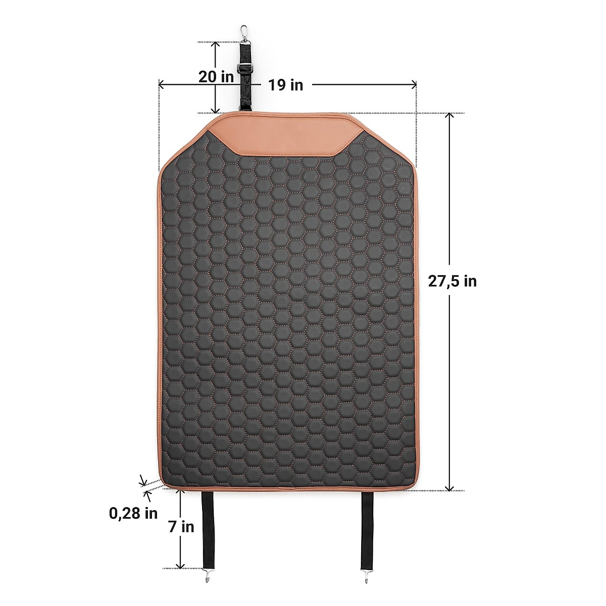 Owleys Premium Leather Car Seat Protector for Back Seat - Back Seat Cover for Kids - Car Kick Mat - Back of Seat Protector for Kids Feet Car Seat Back Protector - 1 Pc Hexy