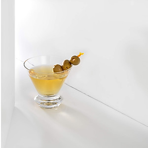 JoyJolt Cosmos Collection Martini Glasses – Set of 2 Crystal Martini Glasses – 8.5 oz Stemless Martini Glasses – Modern Cocktail Glass – Manhattan Glass with Heavy Base Premium Stemless Martini Glass