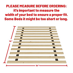 Mayton, 0.68-Inch Horizontal Mattress Support Wooden Bunkie Board/Bed Slats, Full, Beige