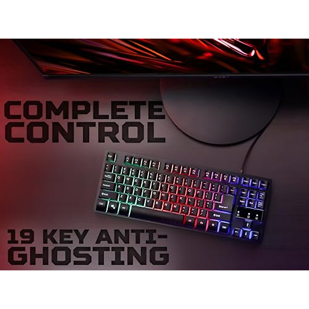 Acer Nitro TKL Gaming Keyboard - 3 Zone Backlit LED Color Keys | 4 Level Brightness | 3 Preset Modes
