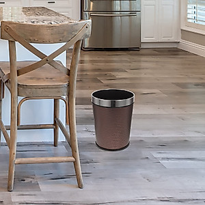 Ipetboom Pu Leather Garbage can Pu Leather Trash Can Wastebasket Garbage Container Bin Decorative Paper Basket Waste Bucket Storage Bin for Bathroom Living Room Office High Class Hotel 5L