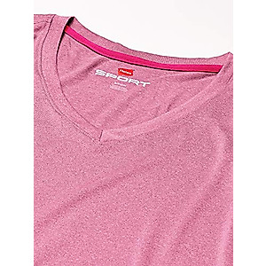 Hanes womens O9309 athletic shirts, Amaranth Heather, Large US