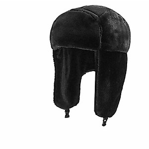 Women Men Furry Trapper Hat Winter Hat Faux Fur Ushanka Ear Flap Hunting Windproof Ski Snow Caps Earflaps Russian Hats Thermal Cold Weather Hats