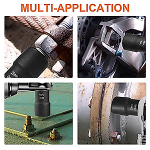 THINKWORK Lug Nut Remover, 5 Pieces Wheel Lock Removal Kit for Removing Stripped, Damaged, Frozen, Rusted, Rounded-Off Bolts, Nuts & Screws