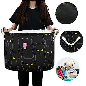 Black Cats Kids Toy Storage Basket Storage Bin Box Kids Laundry Hamper for Nursery Clothes, Toys, Books, Home Decor