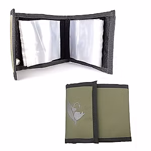 EUPHENG High Grade10 Clear Pocket Leader Wallet Size 4X4 inch Fly Fishing Tippet Case Tippet Storage Fly Fishing Great for Pre-Tied Carp and Catfish Rigs(Light Grey)