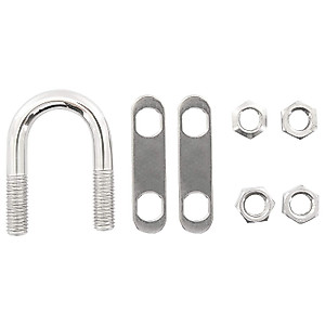NovelBee 2pcs of Stainless Steel Stern Bow Eye Tie Down U Bolt with Hex Nuts and washers,Stock Dia. 3/7",Thread Length 1-1/4",Overall Length 3"