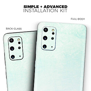 DesignSkinz Teal Grunge Fade to White Protective Vinyl Decal Wrap Skin Cover Compatible with The Samsung Galaxy S20 (Screen Trim & Back Glass Skin)