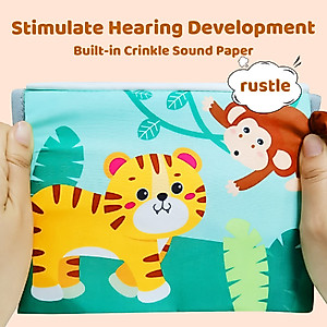 Baby Mirror Toys for Tummy Time, Newborn Infant 0 3 4 6 12 Months Old Boy, Girl . Brain Developmental Montessori Sensory High Contrast Crinkle Book w Safe Mirror for Floor, Crib, Car, Bouncer