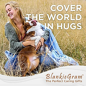 BlankieGram Healing Thoughts Throw Blanket, Comfort Gifts, Spread Positive Energy, Send Hugs with Inspirational Blanket, Perfect Get Well Gifts for Women, Men and Children - 50"x60" (Grey)