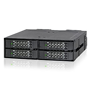 ICY DOCK ToughArmor MB699VP-B V3-4X U.2 NVMe PCIe 4.0 SSD to SFF-8612 OCuLink (According to SFF-9402 Rev 1.1) Removable Frame Metal Black (Compatible with Tri-Mode Cards)