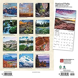 National Parks | 2023 12 x 24 Inch Monthly Square Wall Calendar | Foil Stamped Cover | BrownTrout | Scenic Yosemite Yellowstone Nature