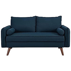 Modway Revive Contemporary Modern Fabric Upholstered Loveseat In Azure