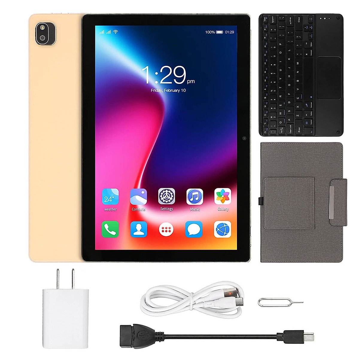 Tablet with Keyboard for Android 12, 10.1 Inch 2 in 1 Tablet, 8GB RAM 256GB ROM, Octa Core Processor, 5G WiFi, 4G Calling, for Students, Seniors (US Plug)