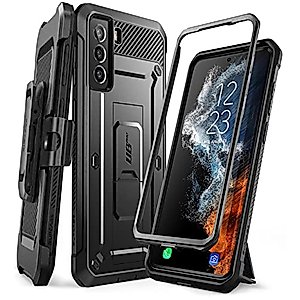 SUPCASE Unicorn Beetle Pro Series Case for Samsung Galaxy S22 Plus 5G (2022 Release), Full-Body Dual Layer Rugged Belt-Clip & Kickstand Case Without Built-in Screen Protector (Black)