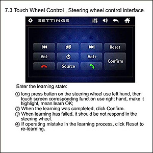 Podofo Double Din Car Stereo Radio 7 Inch Touch Screen Bluetooth Handsfree Mirror Link USB SD FM Audio Receiver with Backup Camera Wireless Remote Control Steering Wheel Control