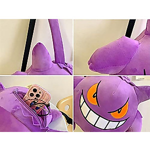 zkqeuak Mini Plush Animal Backpack Purple Character Cartoon Plush Backpack Decorative Package Gift for Teens and Kids Boys and Girls