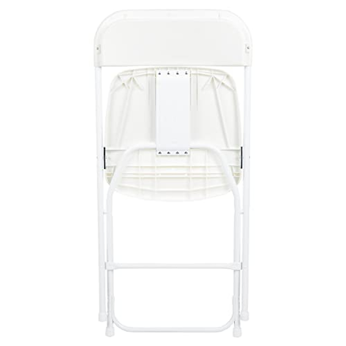 EMMA + OLIVER Set of 2 Plastic Folding Chairs - 650 LB Weight Capacity Lightweight Stackable Folding Chair in White
