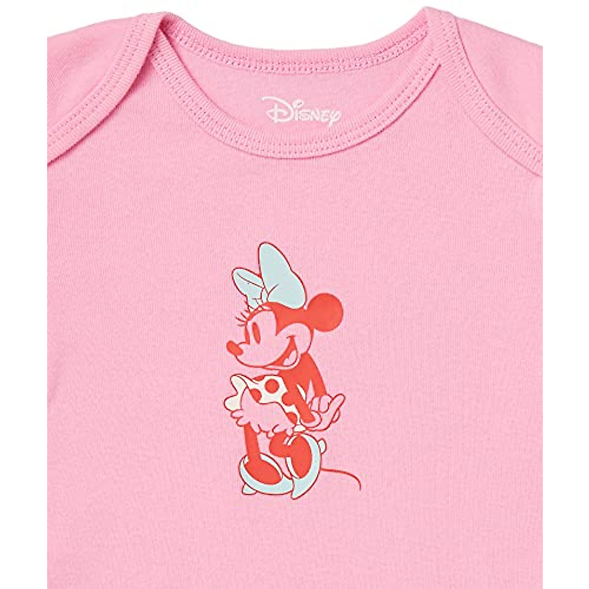 Amazon Essentials Disney | Marvel | Star Wars | Princess Baby Girls' Short-Sleeve Bodysuits, Pack of 6, Minnie Rainbow Chaser, 18 Months