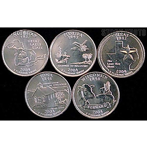 2004 D Complete Set of 5 State Quarters Uncirculated