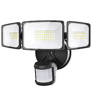 Onforu LED Security Lights Motion Outdoor, Flood Lights Outdoor Motion Sensor Light, Motion Detector Lights for Outside, 50W, 5000LM, 6500K, IP65 Waterproof, 3 Adjustable Heads