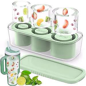 Ice Cube Tray for Stanley Tumbler, Silicone Ice Molds for Freezer, Ice Maker for Whiskey, Coffee, BPA-free (Green)