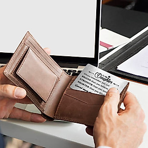 Tawdull Daughter Gifts from Dad Mom Engraved Metal Wallet Inserts Card Inspirational Graduation Gift Daughters Birthday Present Always Remember You Are Braver than You Believe Note Cards